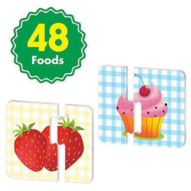 48 Food Matching Puzzles Double Sided Correcting Food Themed Image ...