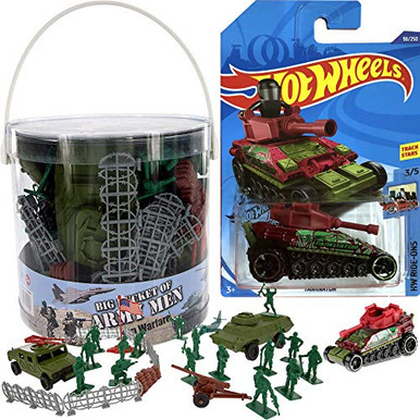Hot Wheels Mission Attack Tank & Army 2-Pack Bundled with HW Tanknator ...
