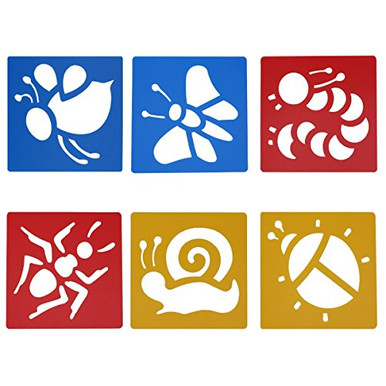 LGEGE Assorted Colors Plastic insect painting Stencils for Kids Crafts ...