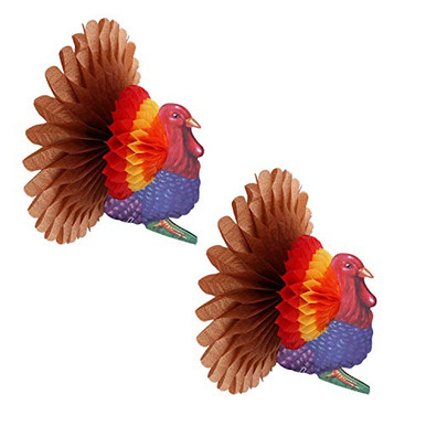 Thanksgiving Turkey Decorations Party Supplies Pack of 2 Paper Turkey ...