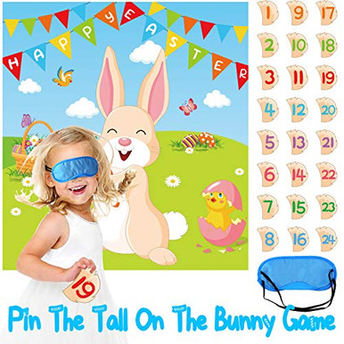 Konsait Large Pin The Tail on The Bunny Easter Games Easter Pin Game ...