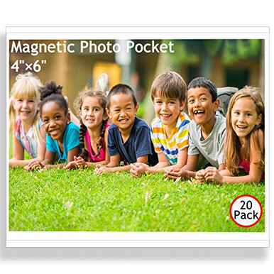 M.Memo 20 Pack 4"x6" Premium Magnetic Picture Pockets Frames Holds 4 x ...