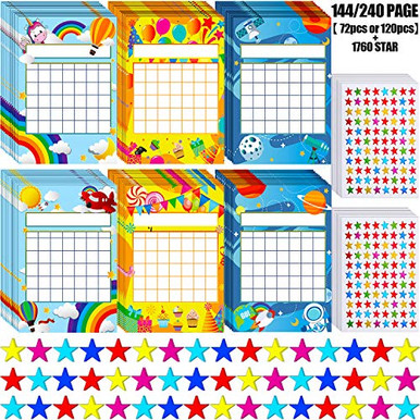 Incentive Chart Colorful Rainbow Space Theme Party Incentive Pad and ...