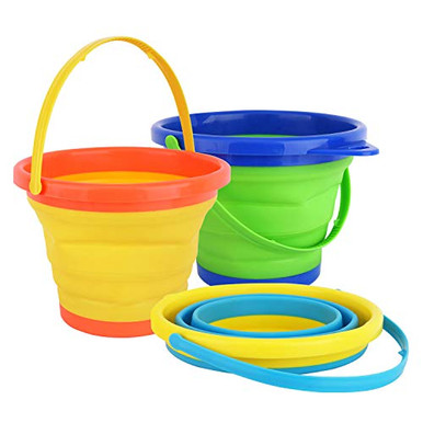 Zooawa Beach Bucket Sand Toy Kids Foldable Sand Bucket Expandable Sand ...