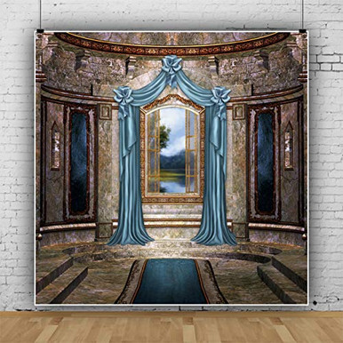 YEELE 6x6ft Old Castle Interior Backdrop Vintage Window View of Fantasy ...