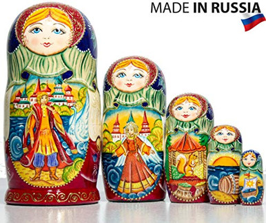 Russian Nesting Doll Village Scenes Hand Painted in Russia Traditional ...