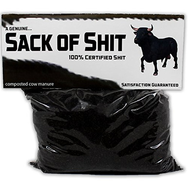 Gears Out Sack of Shit Manure Gag Bag of Poop Funny Composted Cow ...