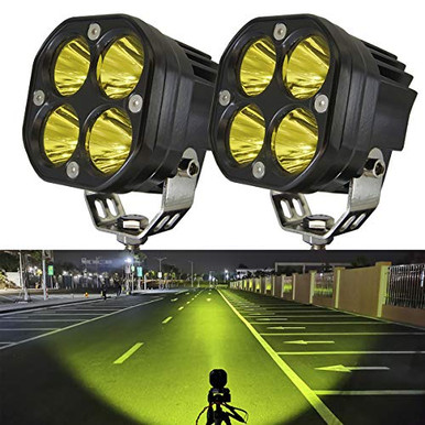 AUXMOTEC LED Pods Spot Light Bar Yellow 40W 3 Inch LED Fog Lamp Cube ...
