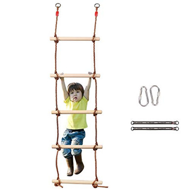 RedSwing Climbing Rope Ladder for Kids 5 6Ft Wooden Climbing Ladder for ...