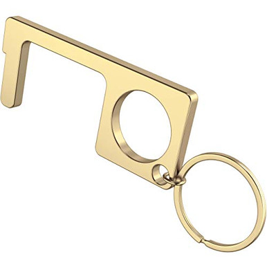 No Touch Door Opener Tool with Keyring 1 Pack Durable Brass Contactless ...