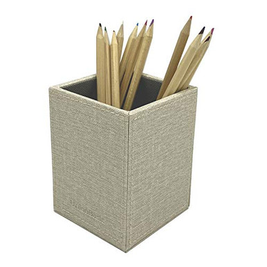 UnionBasic PU Leather Square Pens Pencils Cup Holder Desk Stationery ...