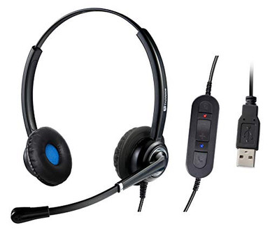 VoicePro 20 Double Ear Professional USB Call Center Office Headset with ...