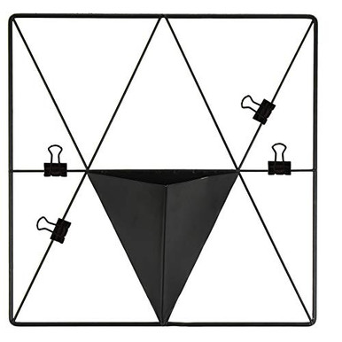 WallPops Matte Black Triangle Metal Grid with Pocket Wall Organizer ...