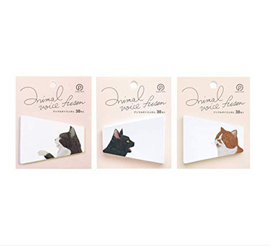 Paperable Animal Voice Sticky Notes Cats 3 Assorted Design Black White ...