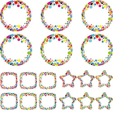 72 Pieces Confetti Accents Round Confetti Cutouts Pentagram Confetti ...