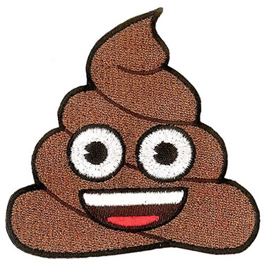 Ata Boy Official Emoji Smiling Poop 3 2 Full Color Embroidery Iron On ...