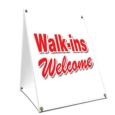 A Frame Sidewalk Walk ins Welcome Sign with Graphics On Each Side 18 X ...