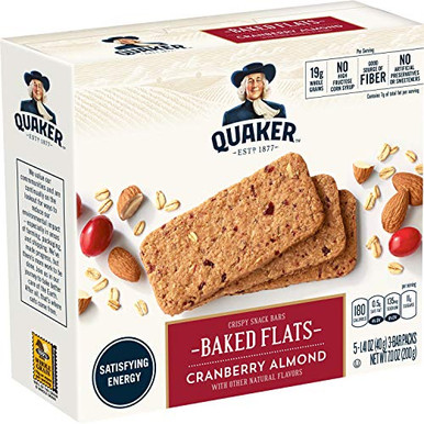 Quaker Breakfast Flats Cranberry Almond Breakfast Bars 5 Pouches 3 Bars ...