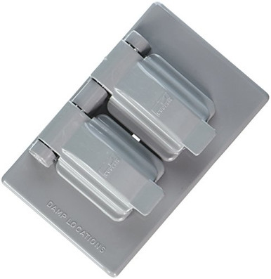 Double Receptacle Cover Gray - Warehousesoverstock
