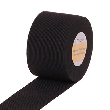 COTOWIN 2-Inch Wide Black Knit Heavy Stretch High Elasticity Elastic ...