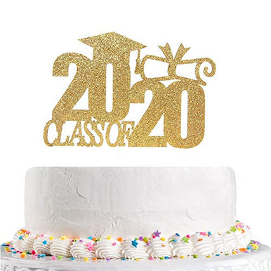Gold Glitter CLASS OF 2020 Cake Topper with Cup Congrats Grad 2020 ...