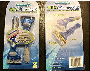 2 Count Reliashave 6 Blade 2 Pack Mens Superior Quality Razors ...