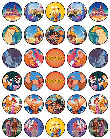 30 x Edible Cupcake Toppers Hercules Party Collection of Edible Cake ...