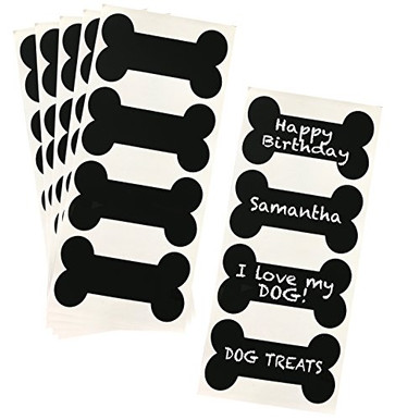 Dog Bone Shape Vinyl Chalkboard Labels- 100 Pack by Outside the Box ...