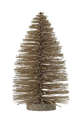 Creative Co op Large Gold Glitter Bottle Brush Stump Base Tree Figurine ...