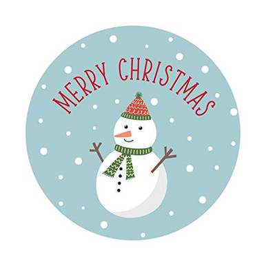 Andaz Press Christmas Round Circle Gift Sticker Labels Colorful Snowman ...
