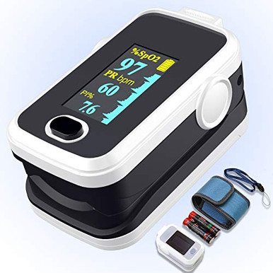 Pulse oximeter fingertip with Plethysmograph and Perfusion Index ...