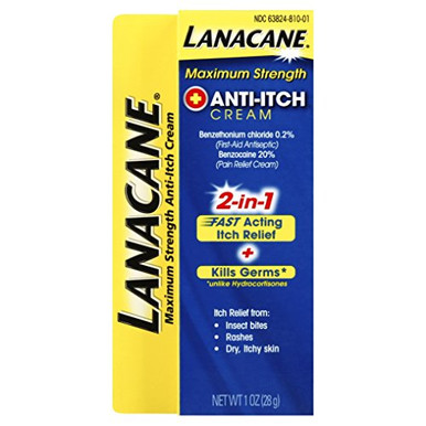 Lanacane Maximum Strength Anti itch Cream 1 oz 2in1 Fast Acting Itch ...