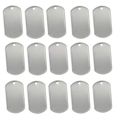 TinaWood 100PCS Blank Military Style Dog Tags for Stamping Engraving ...
