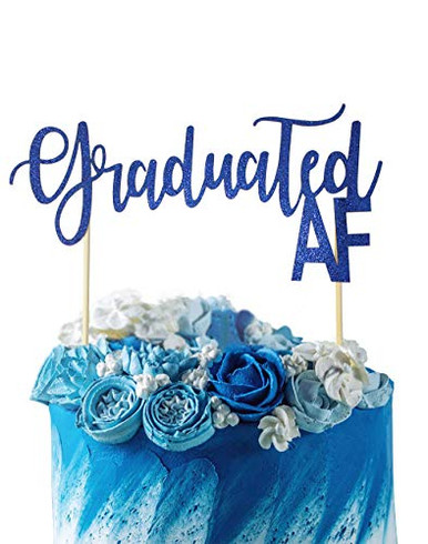 GrantParty Glitter Blue Graduated AF Cake Topper Class of 2020 Graduate ...