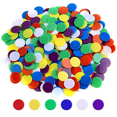 Coopay 300 Pieces Counters Counting Chips Plastic Markers Mixed Colors ...