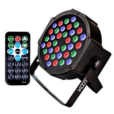KOOT Stage Light 36W LEDs RGB 9 Modes DJ Par Can RGB Up Lighting Wash ...