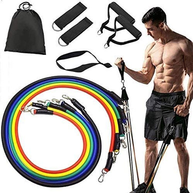 Resistance Bands Set Exercise Bands Home Workouts Include 5 Stackable ...