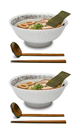 2 Sets 6 Piece 44 Ounce Large Ceramic Japanese Ramen Noodle Soup Bowl ...