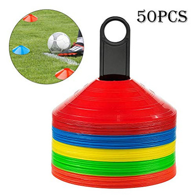 Haploon Soccer Football Agility Cones Disc ConesSet of 50 with Storage ...