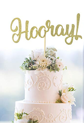 Starsgarden Gold Hooray Graduation Cake Topper Well Done Cake Topper ...