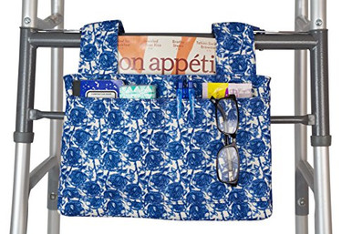 Qelse Designer Carryall Walker Tote Bag Blue White - 3-Pocket Walker ...