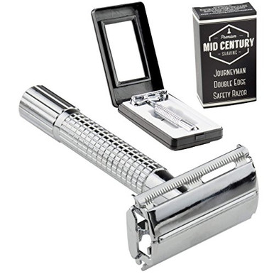 Journeyman Safety Razor with safe grip handle 5 Double Edge DE Blades ...
