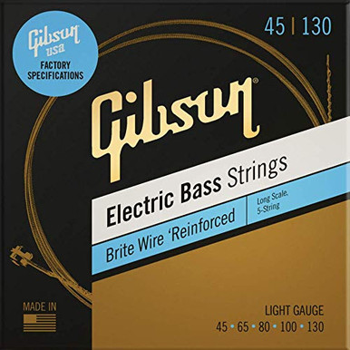 Gibson Brite Wire Electric Bass Strings Long Scale Light Gauge 5 String ...