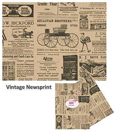 Old Newsprint Tissue Paper with Vintage Designs for Gift Wrapping 24 ...