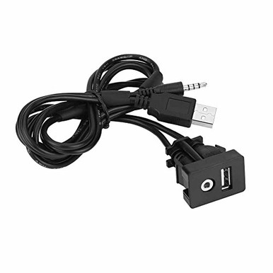 USB Panel Flush Mount Cable Car Boat Dash Flush Mount 3 5mm AUX Jack ...