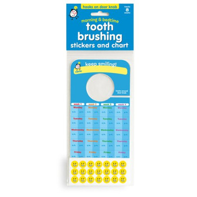Tooth Brushing Stickers and Chart for Morning and Nighttime Hooks onto ...