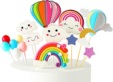 Happy Birthday Cake Topper Colorful Rainbow Cake Topper Cake ...
