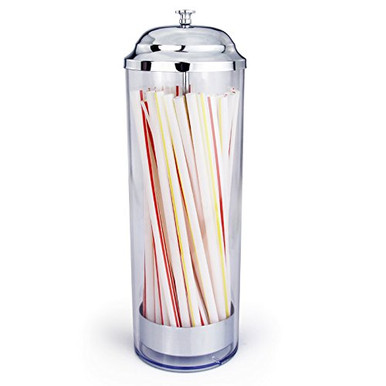 YUPHOO Plastic Straw Dispenser Creative Transparent Straw Dispenser ...