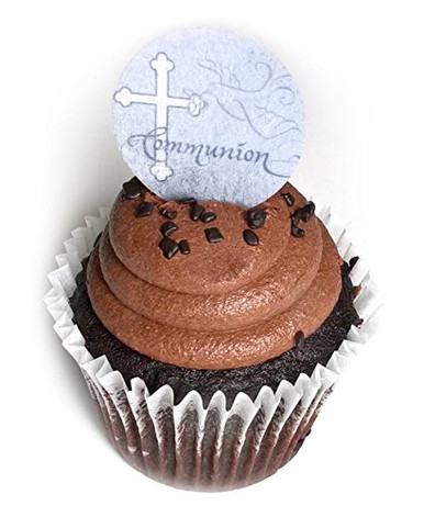 Communion Gender Neutral Grey Gray Dove Cross 1 5 Inch Wafer Paper ...