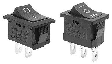 QTEATAK 20Pcs Black Rocker Switch Mini Boat Switch ON Off 2PIN SPST ON ...